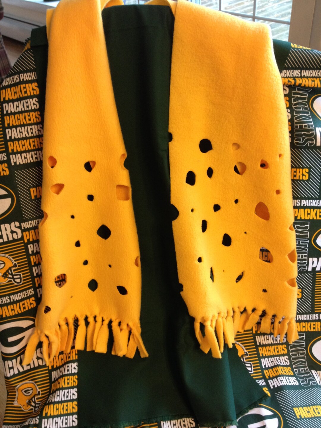 Green Bay Packer Cheesehead Scarf, 60" Long, 10" Wide, No Two Alike! - Etsy
