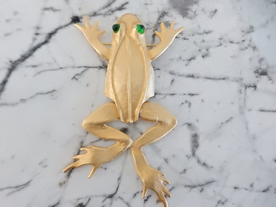 Kenneth Lane Massive Frog Brooch. Fantastic Frog Pin.… - Gem