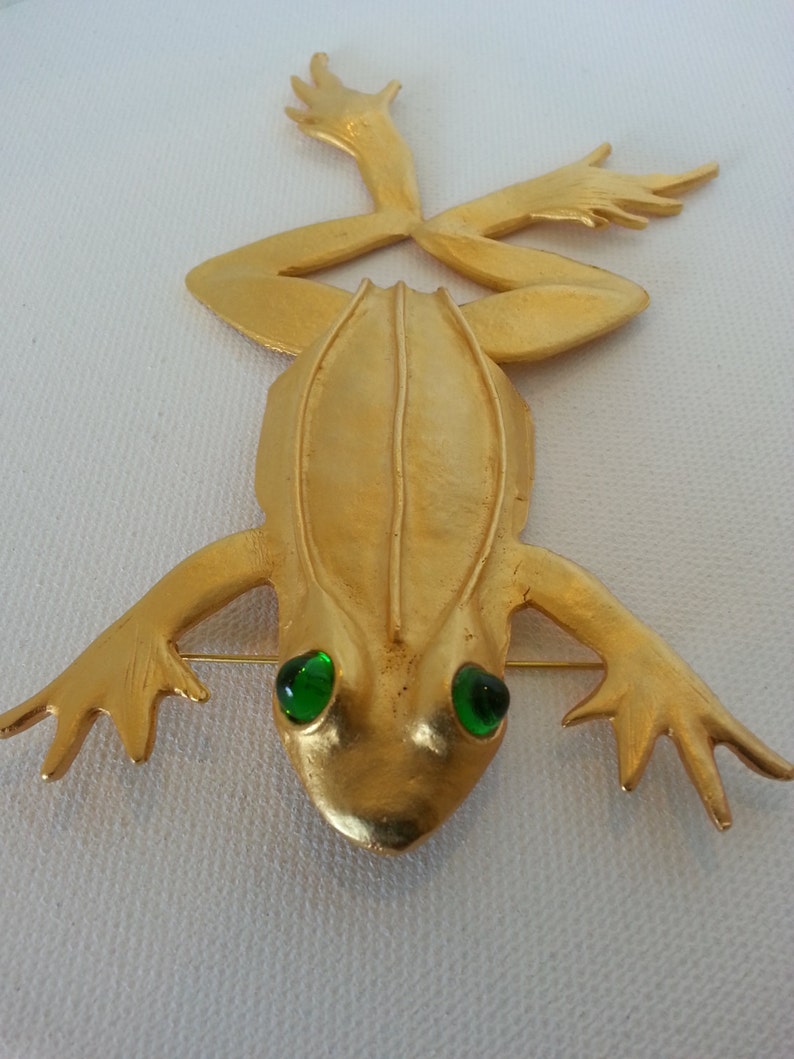 Kenneth Lane Massive Frog Brooch. Fantastic Frog Pin. Matte - Etsy