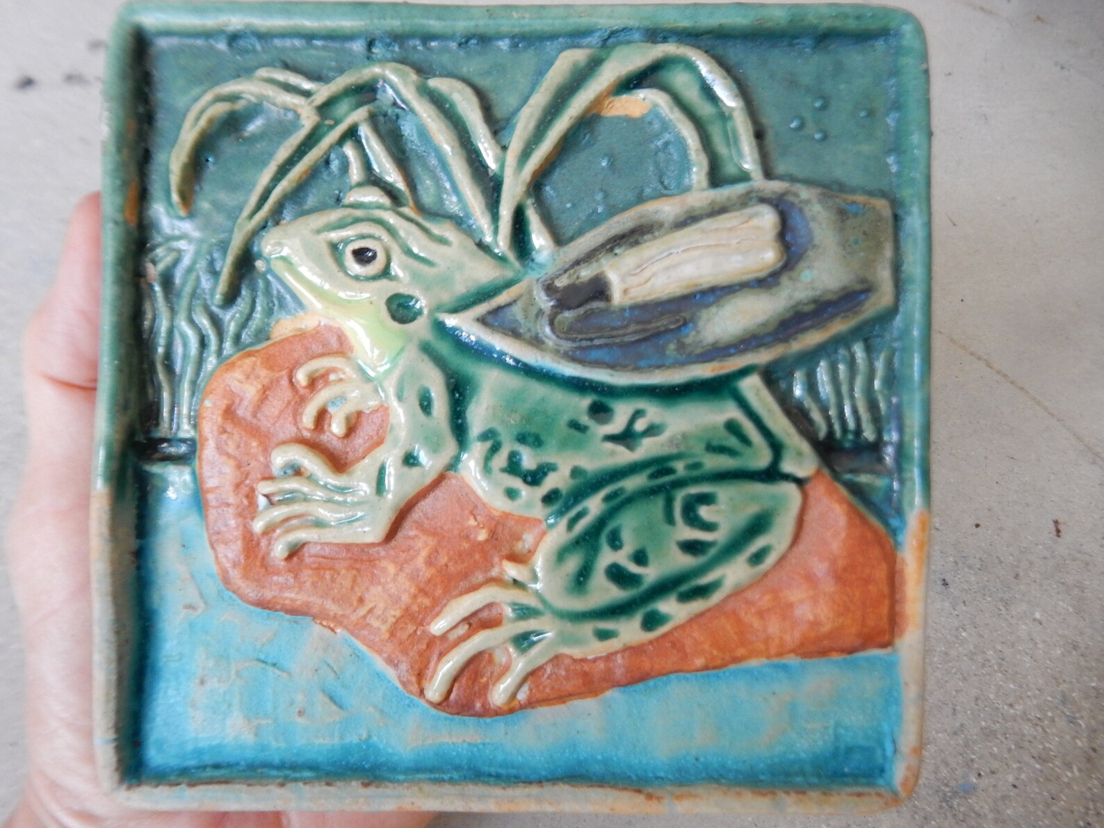 Fireplace Frog Tile. Hand Built Decorative Tile. Frog Motif. - Etsy