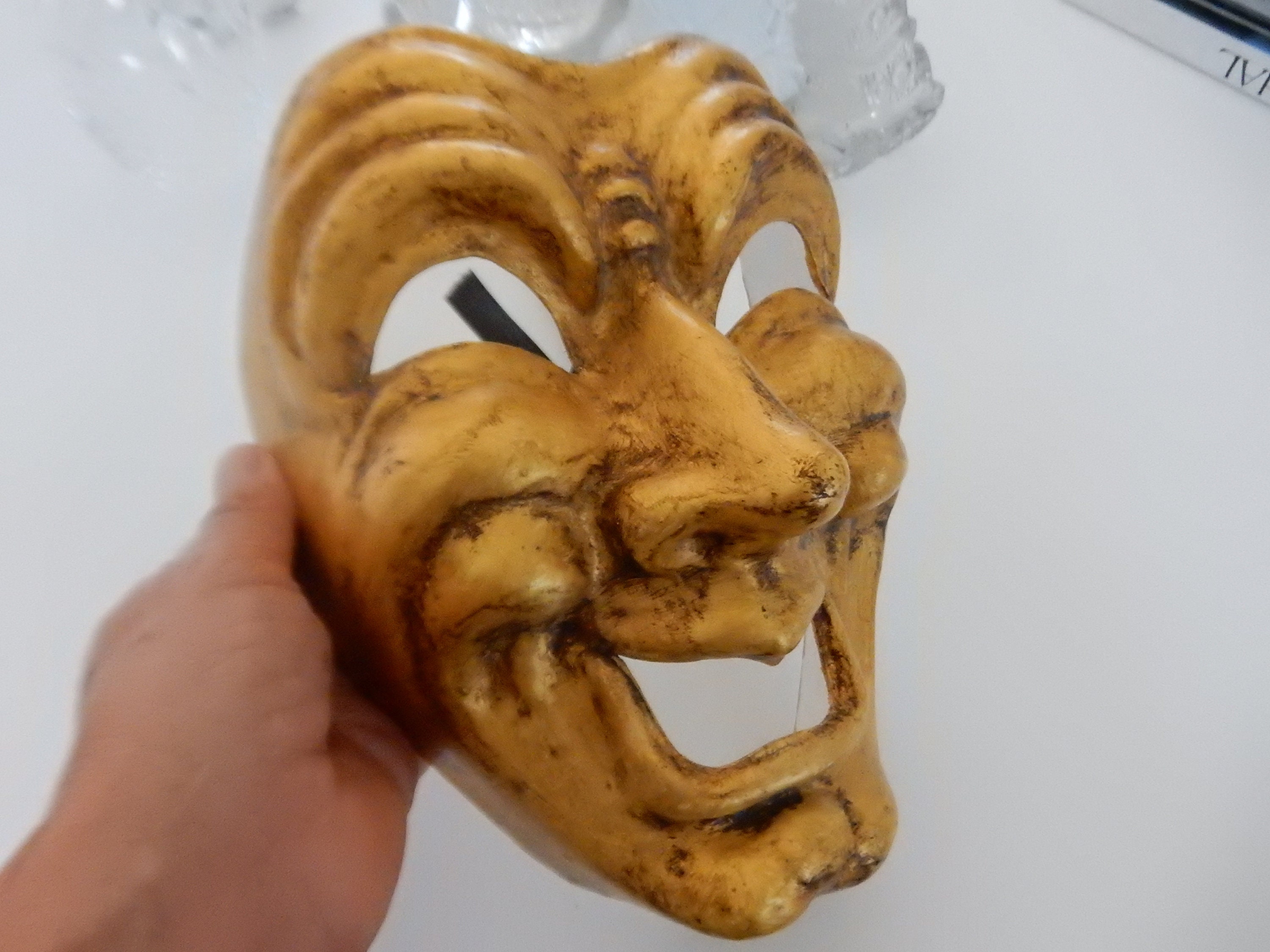 Commedia Gold Mask. Happy, Smiling, Laughing Face Mask. Venetian ...