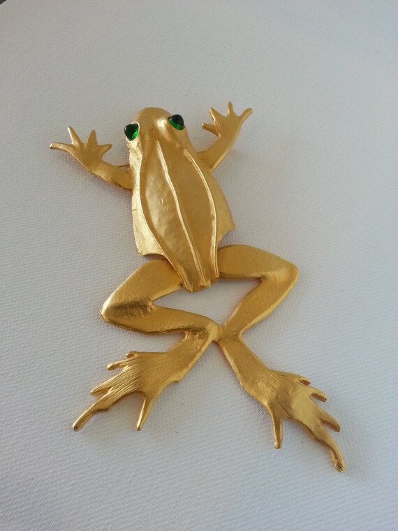 Kenneth Lane Massive Frog Brooch. Fantastic Frog Pin.… - Gem