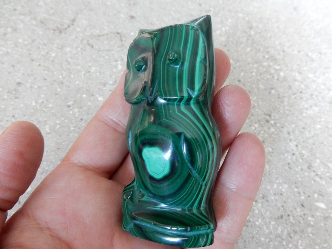 Grüne Malachit Eule. Handgeschnitzt. Stilisierte Eulen Figur. - Etsy.de