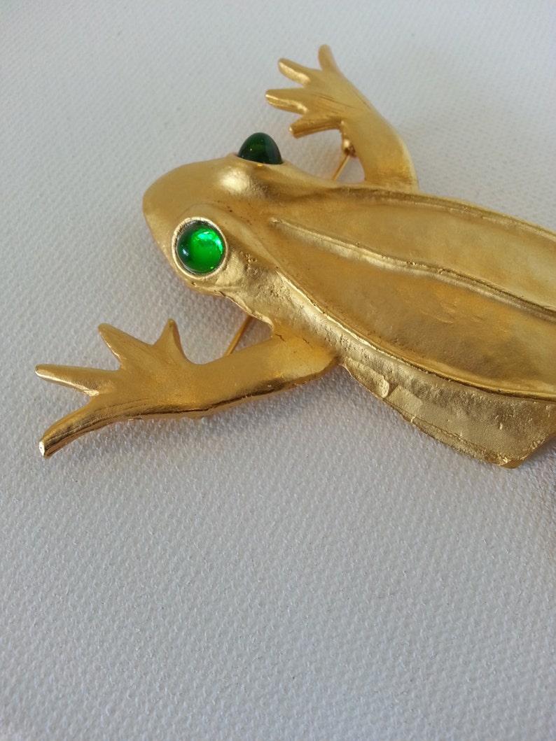 Kenneth Lane Massive Frog Brooch. Fantastic Frog Pin. Matte - Etsy