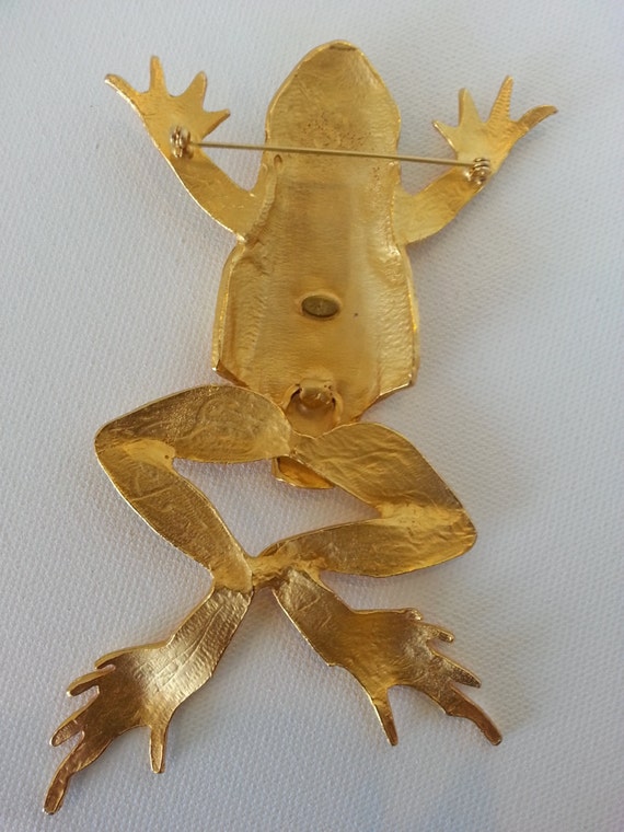 Kenneth Lane Massive Frog Brooch. Fantastic Frog Pin.… - Gem