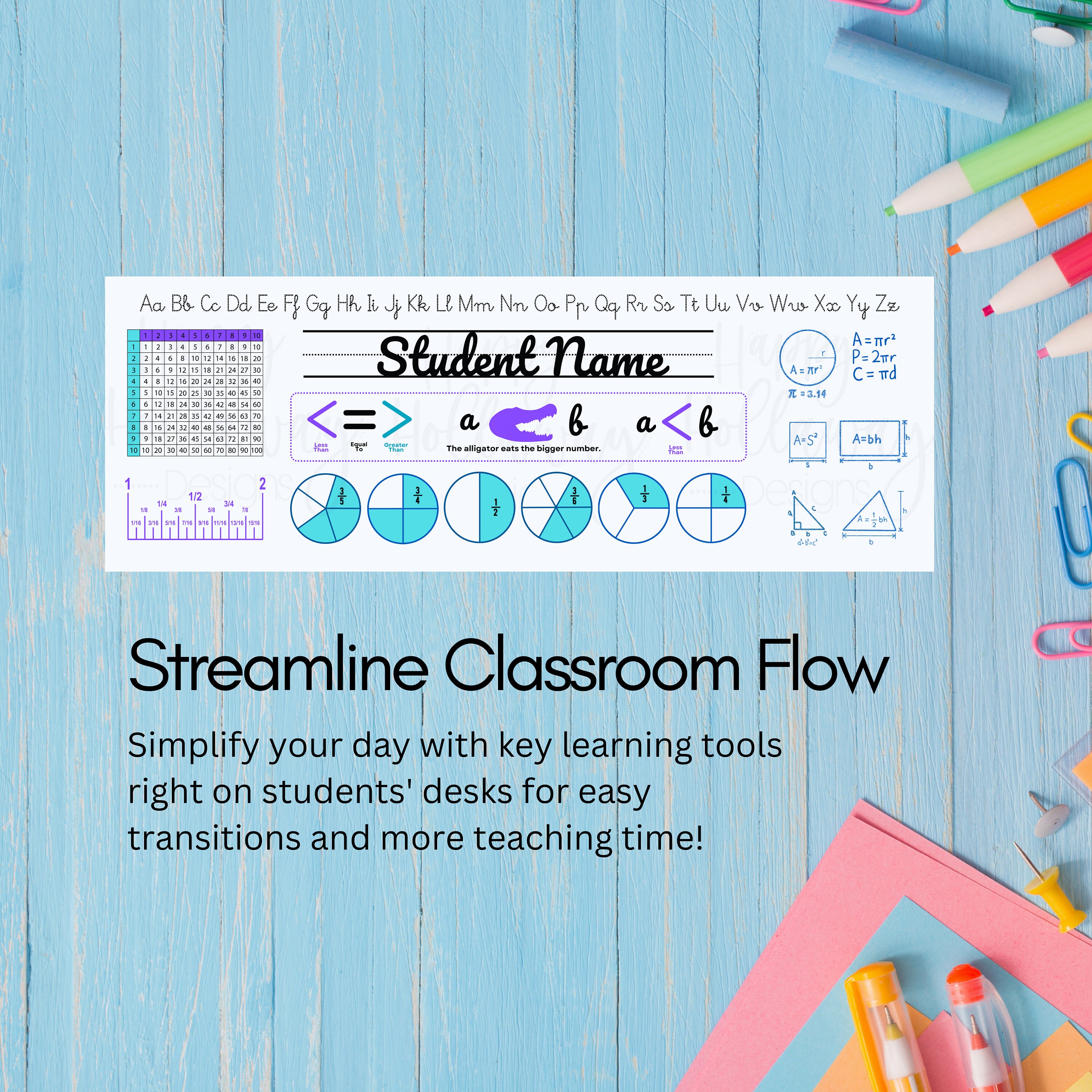 Classroom Desk Name Tags – Cursive Alphabet, Math (digital Download) - Etsy