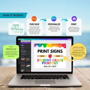 Customizable Rainbow Back to School Photo Prop Signs | Prek to High ...