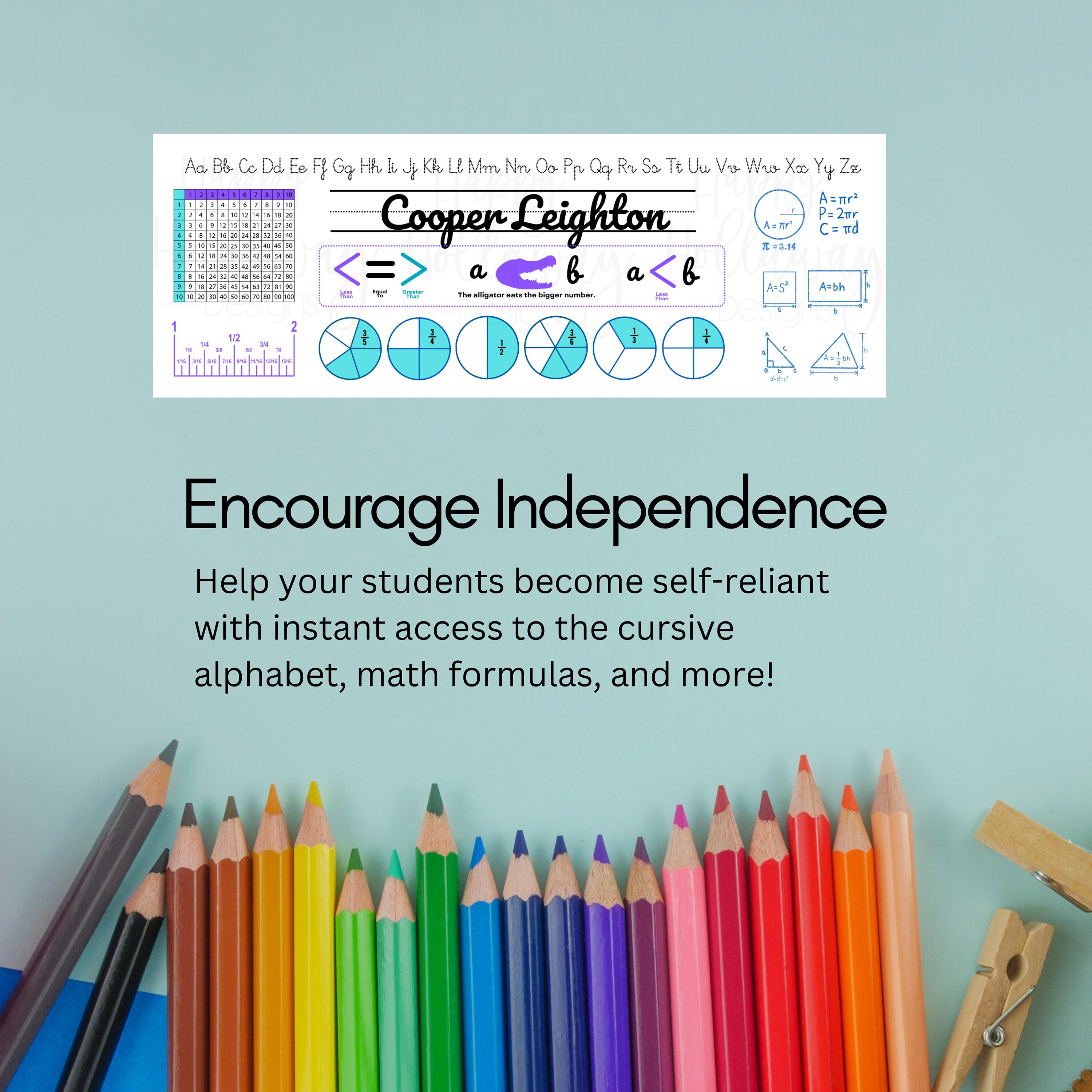 Classroom Desk Name Tags – Cursive Alphabet, Math (digital Download) - Etsy