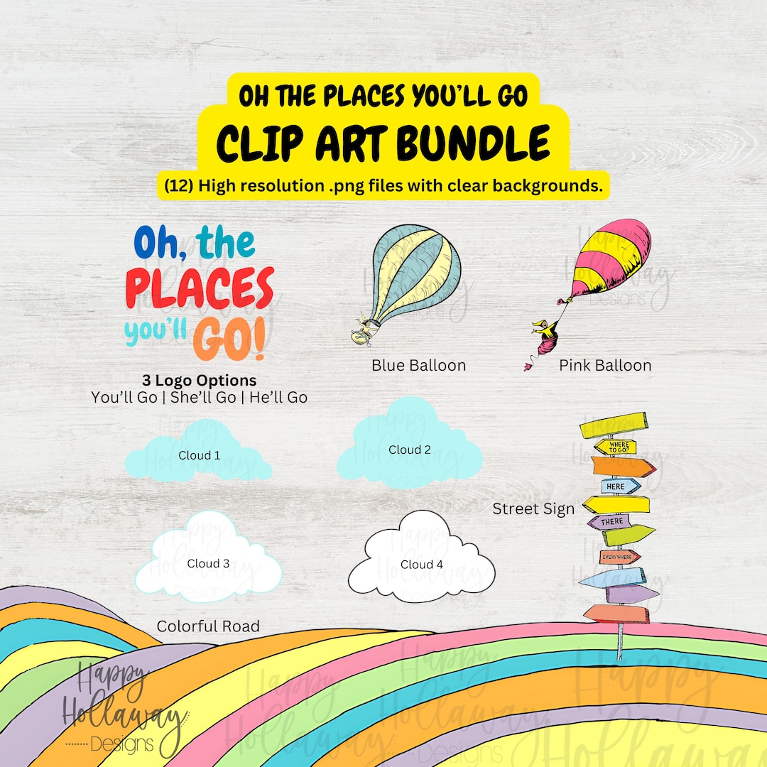 Oh, the Places You'll Go - CLIPART BUNDLE - Etsy