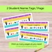 Colorful Student Desk Name Tags Alphabet, Numbers, Shapes, and Colors ...