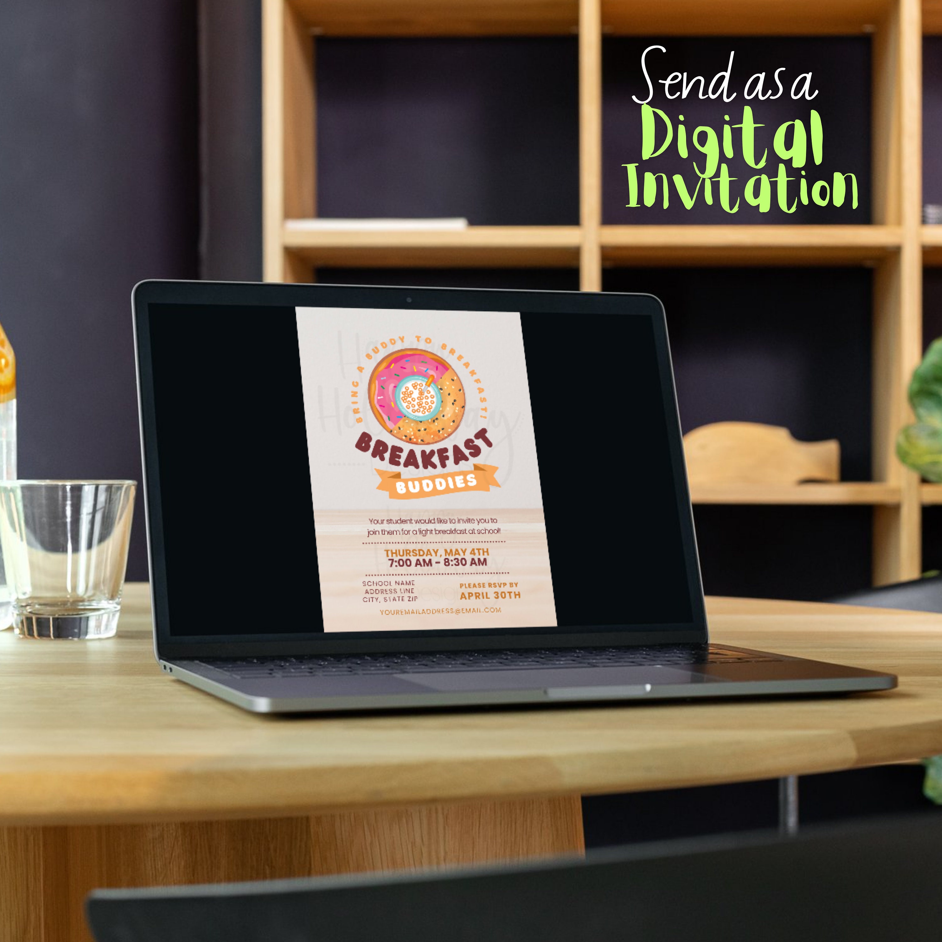 Editable Breakfast Buddies Invitation School, Church, PTA & PTO Event ...