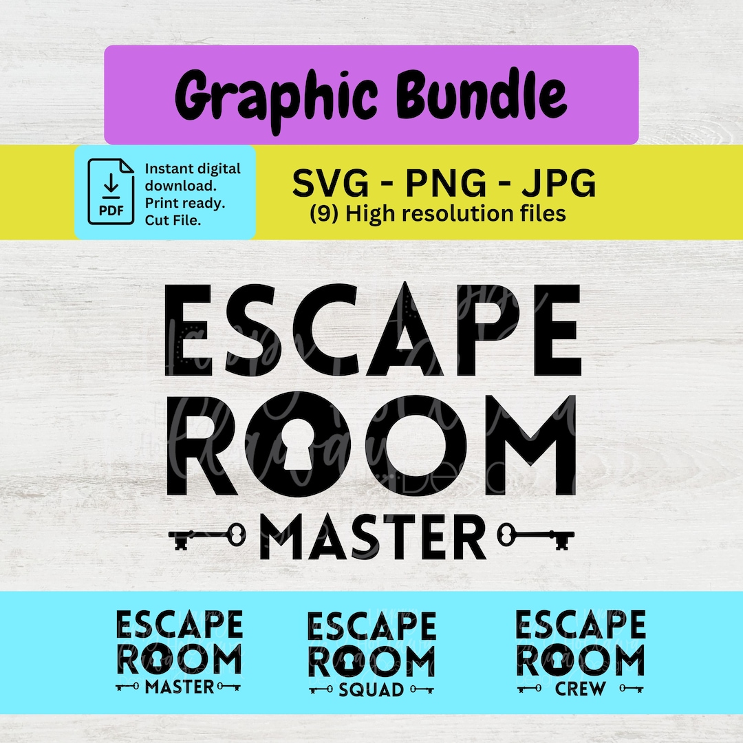 Escape Room SVG Bundle | Master, Crew, Squad Cut Files (digital ...