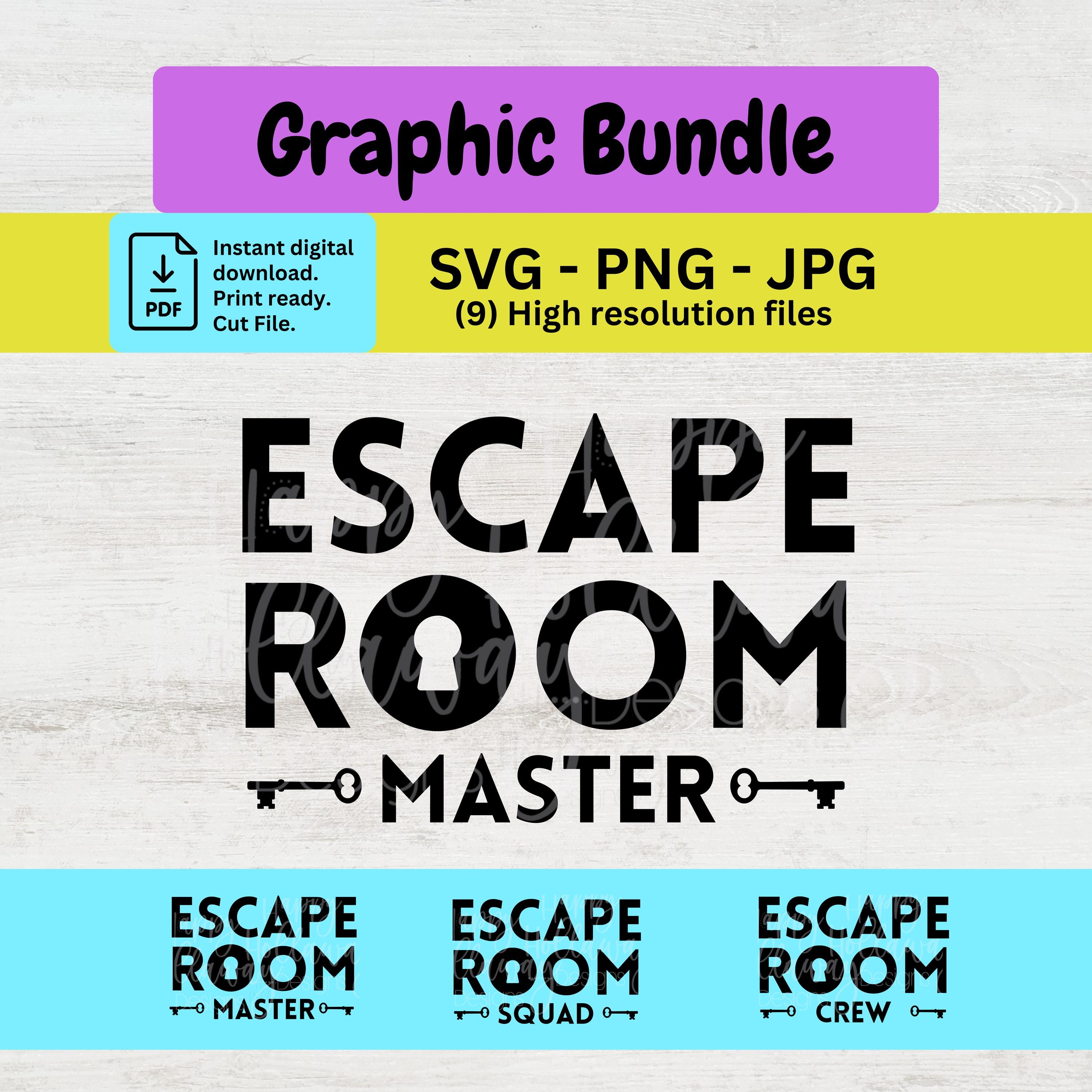 Escape Room SVG Bundle | Master, Crew, Squad Cut Files (digital ...