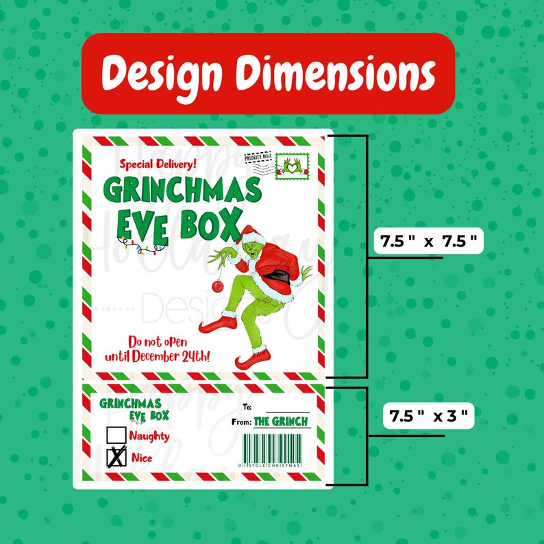 DIY Grinchmas Eve Box Printable - Dr. Seuss Gift Tag (digital Download ...