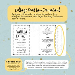 Editable Vanilla Extract Label Template | DIY Homemade Gift (instant ...