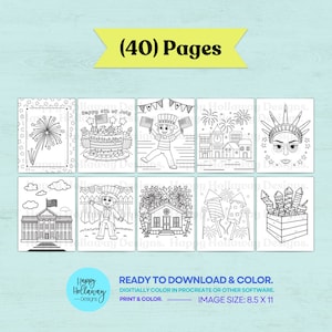 4th of July Coloring Book for Kids - Printable Patriotic Activities ...