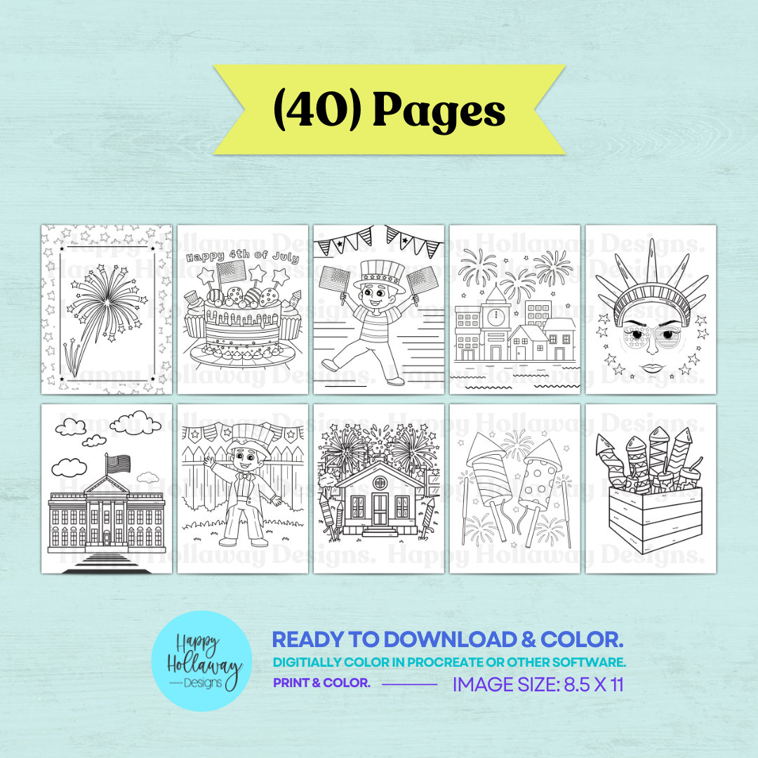 4th of July Coloring Book for Kids - Printable Patriotic Activities ...