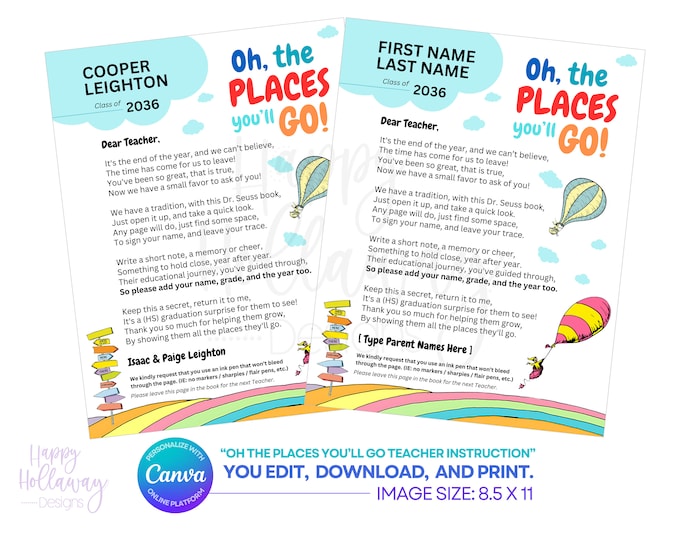 Graduation Book Letter Printable / Elementary Graduation Gift / End of ...