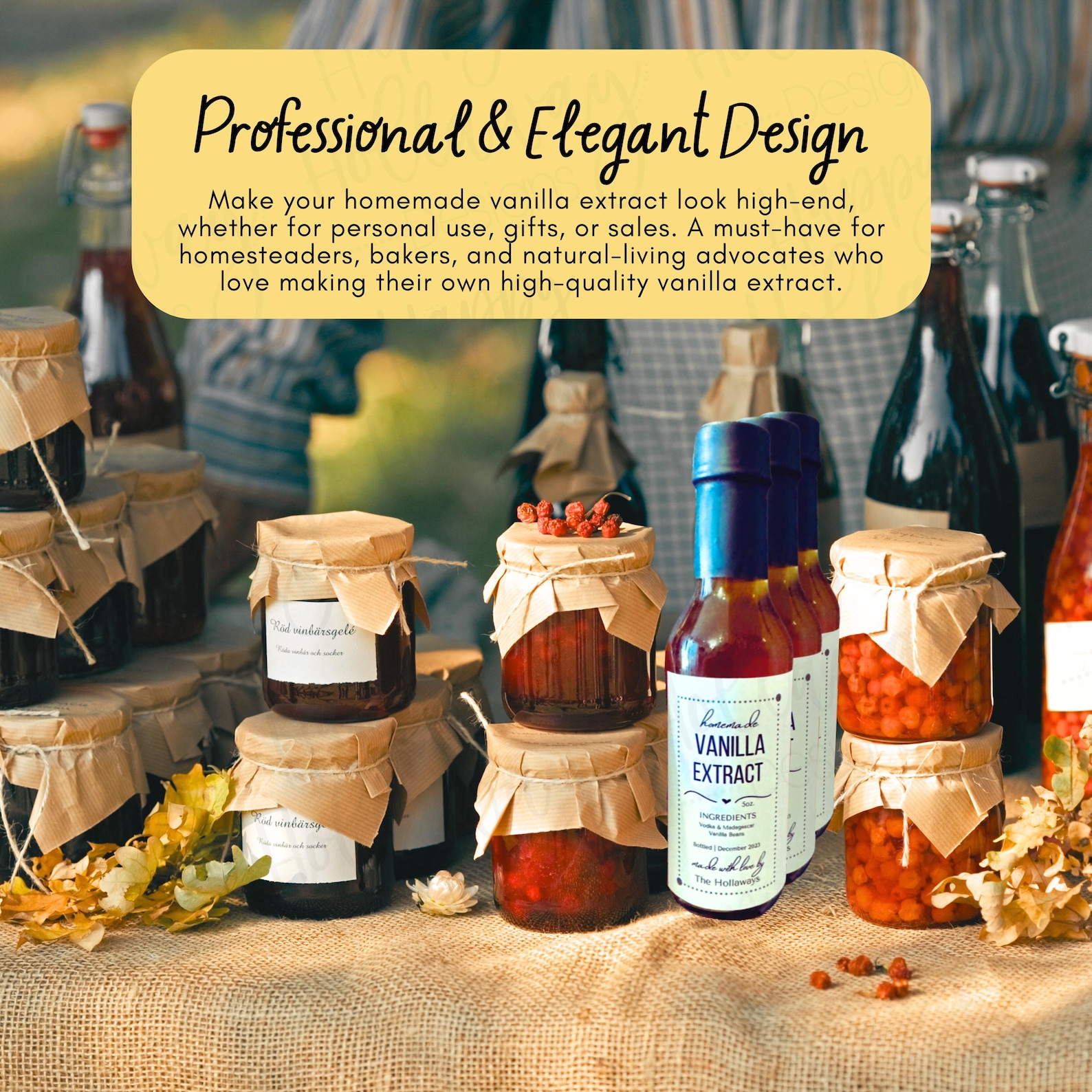 Editable Vanilla Extract Label Template | DIY Homemade Gift (instant ...