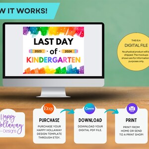 2024 Last Day of School Sign Printable Photo Prop for Kids, End of ...