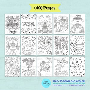 4th of July Coloring Book for Kids - Printable Patriotic Activities ...