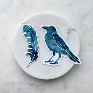 Blue Raven Sticker | Feather | Vinyl - Etsy