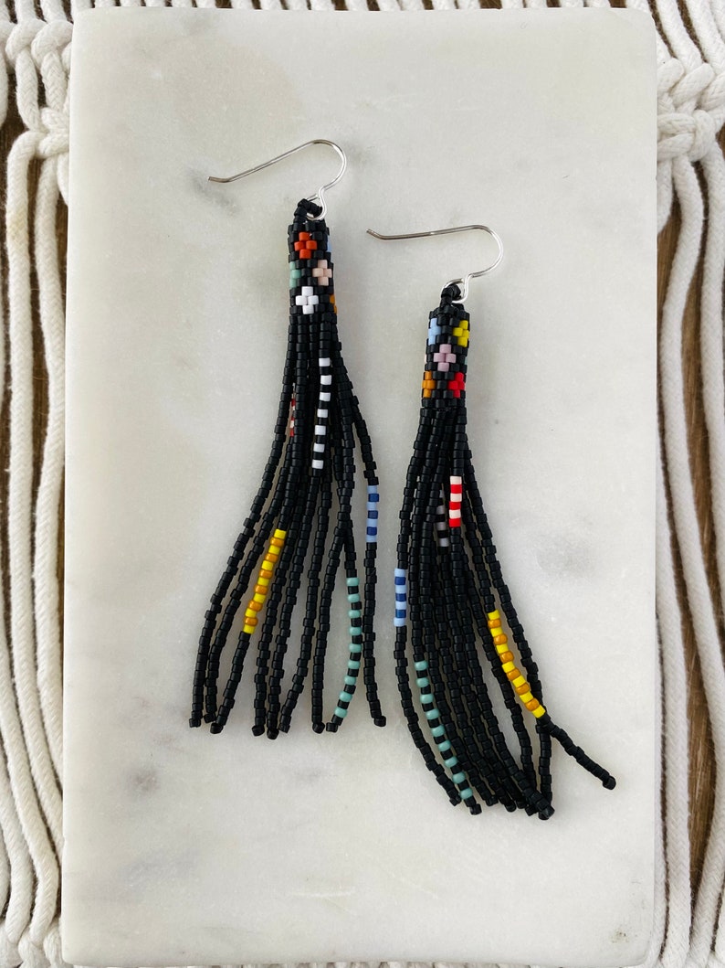 Long Tail Sally | Earrings | Seed Bead | Handwoven Earrings - Etsy