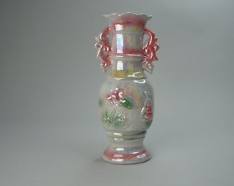 Vintage Luster Vase, Opalescent Porcelain Vase, Iridescent Planter ...