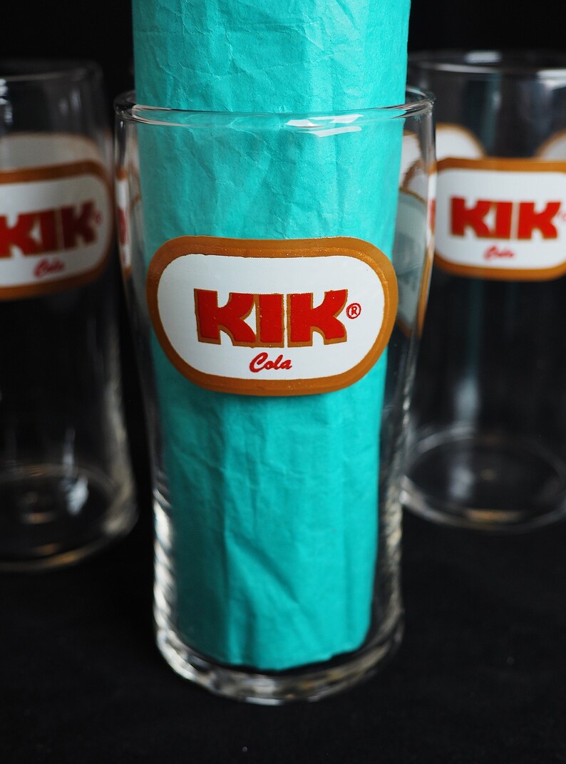 Vintage set of 4 KIK Cola glasses | Etsy