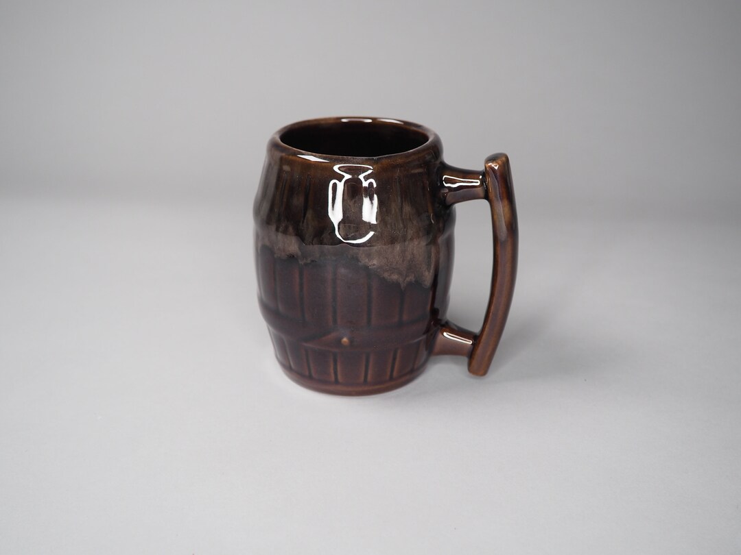 Vintage Mid Century Beauce Ceramic Brown Barrel Beer Mug - Etsy