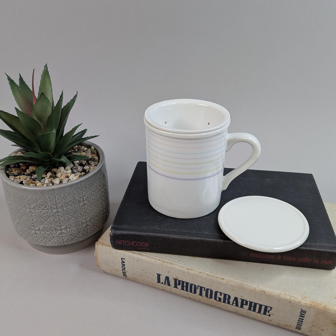 Vintage Pastel Rainbow Genin Trudeau Porcelain Tea Infuser Mug - Etsy