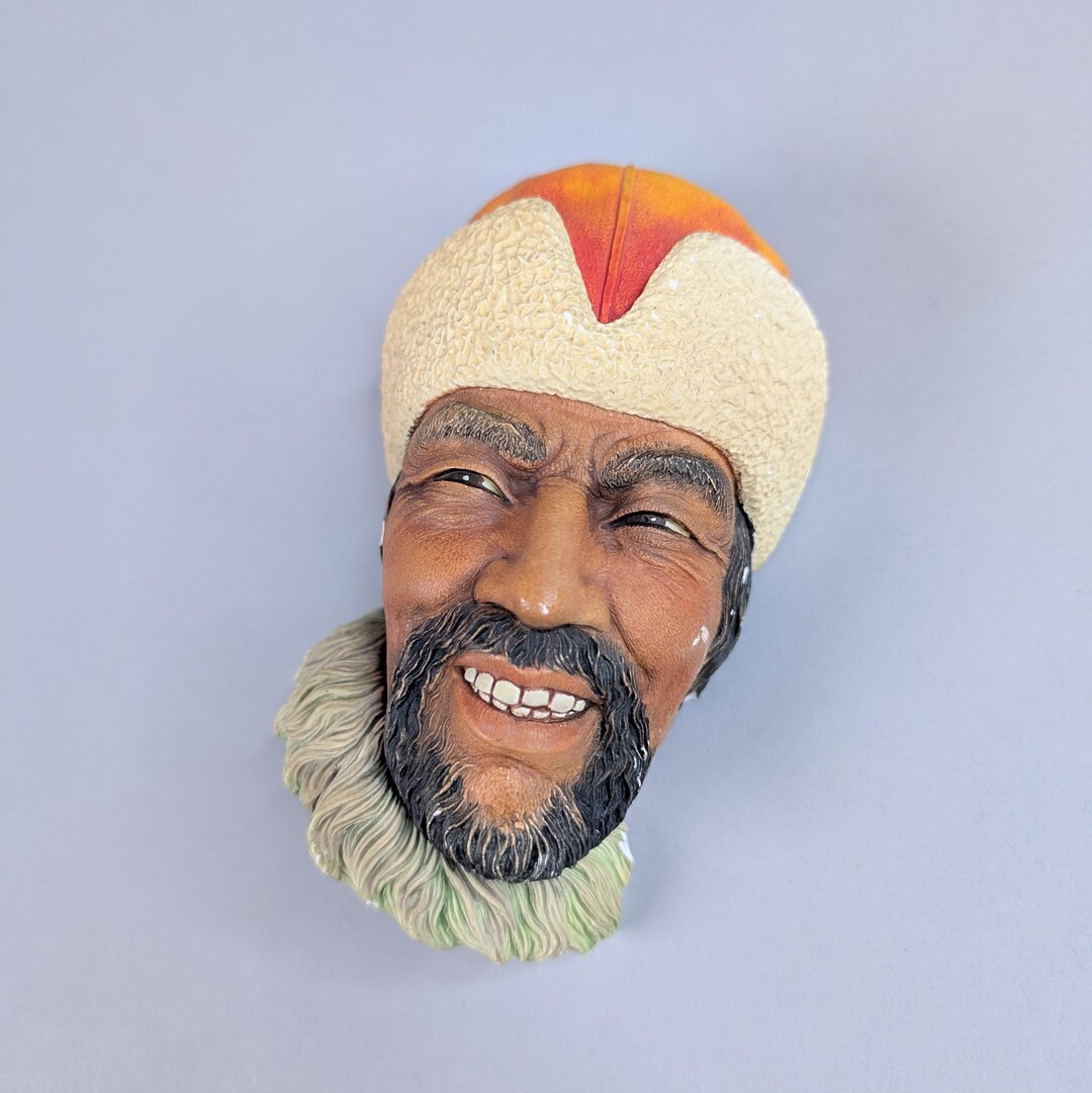 Vintage 1966 England Bossons Head Wall Hanging Chalkware Himalayan Man ...