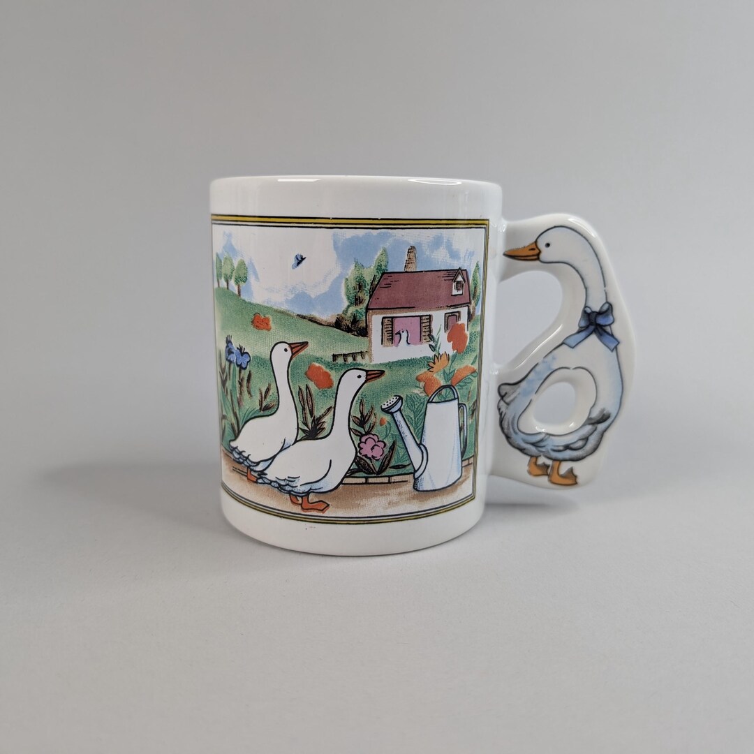 Vintage Blue Ribbon Goose 3D Handle Novelty Mug - Etsy