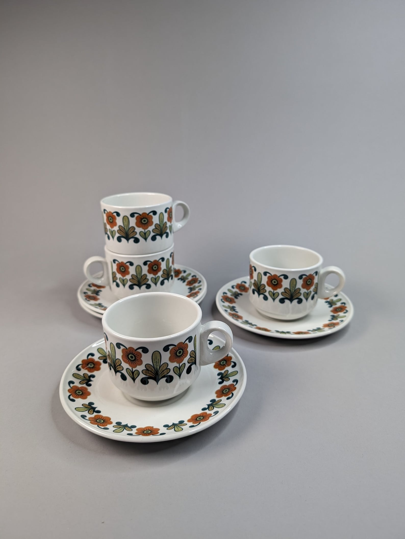 Vintage English Ridgway Steelite Hotel Ware Tea Cups / Coffee Mugs and ...