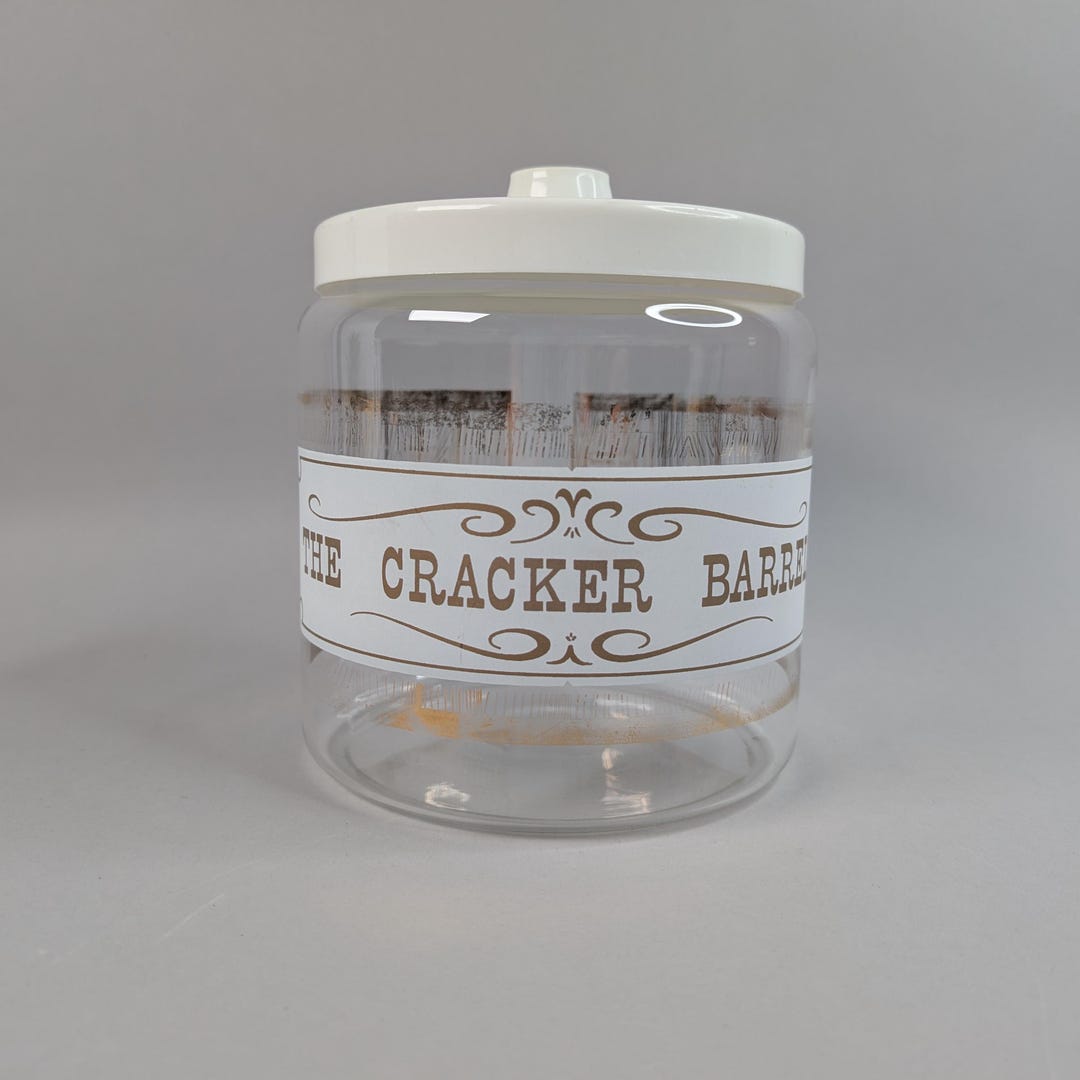 Vintage Pyrex the Cracker Barrel Glass Crackers Container Canister Jar ...