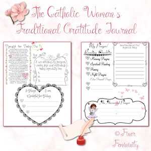 Catholic Woman's Traditional Gratitude Printable Journal~daily ...