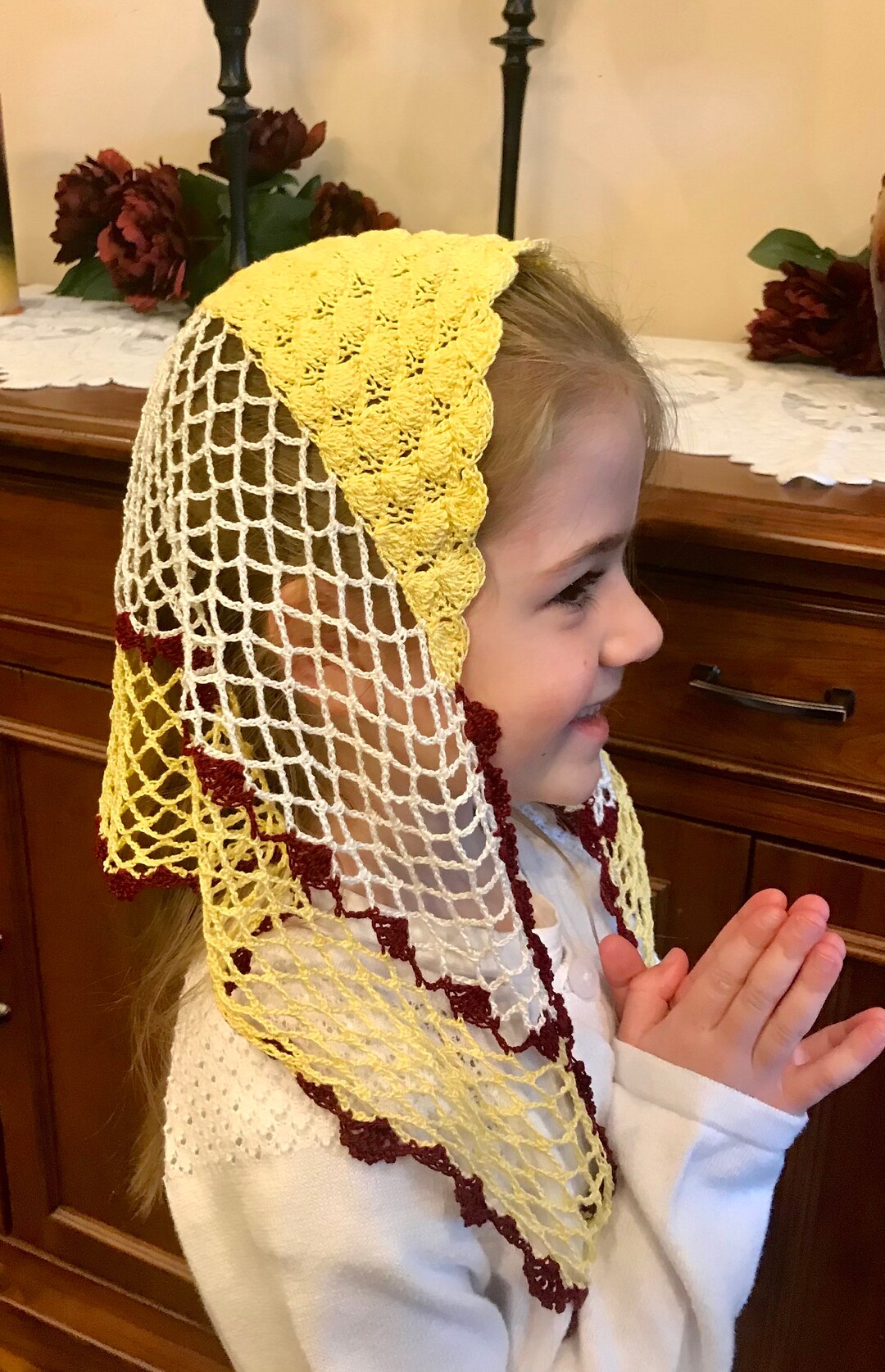 Girl's Lovely and Lacey Crocheted Veil - Etsy