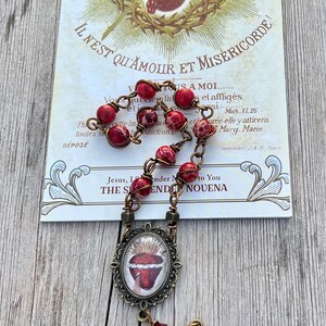 Surrender Novena Prayer Card and Wire Wrapped Chaplet~catholic Rosary ...