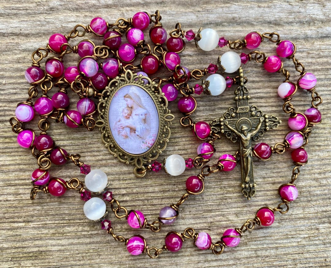 Beautiful Our Lady Wire Wrapped Rosary! Lovely, Durable.. *unique* - Etsy