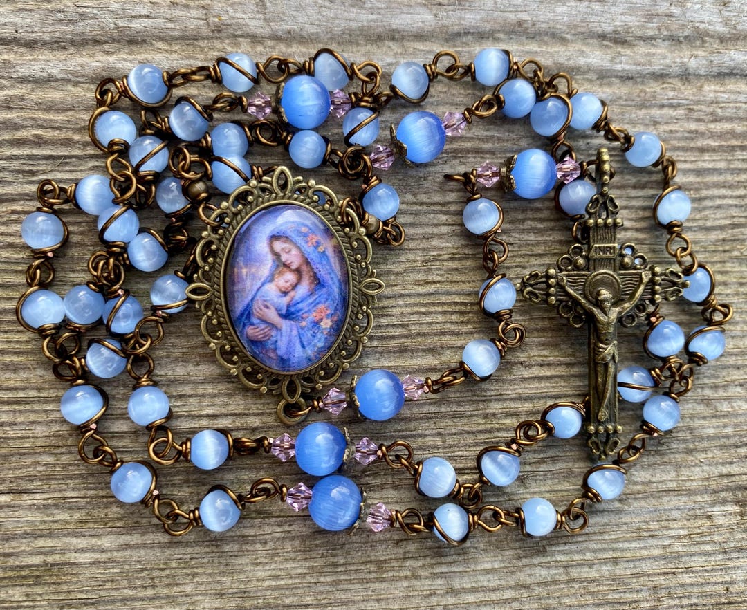 Beautiful Our Lady Wire Wrapped Rosary! Lovely, Durable.. *unique* - Etsy
