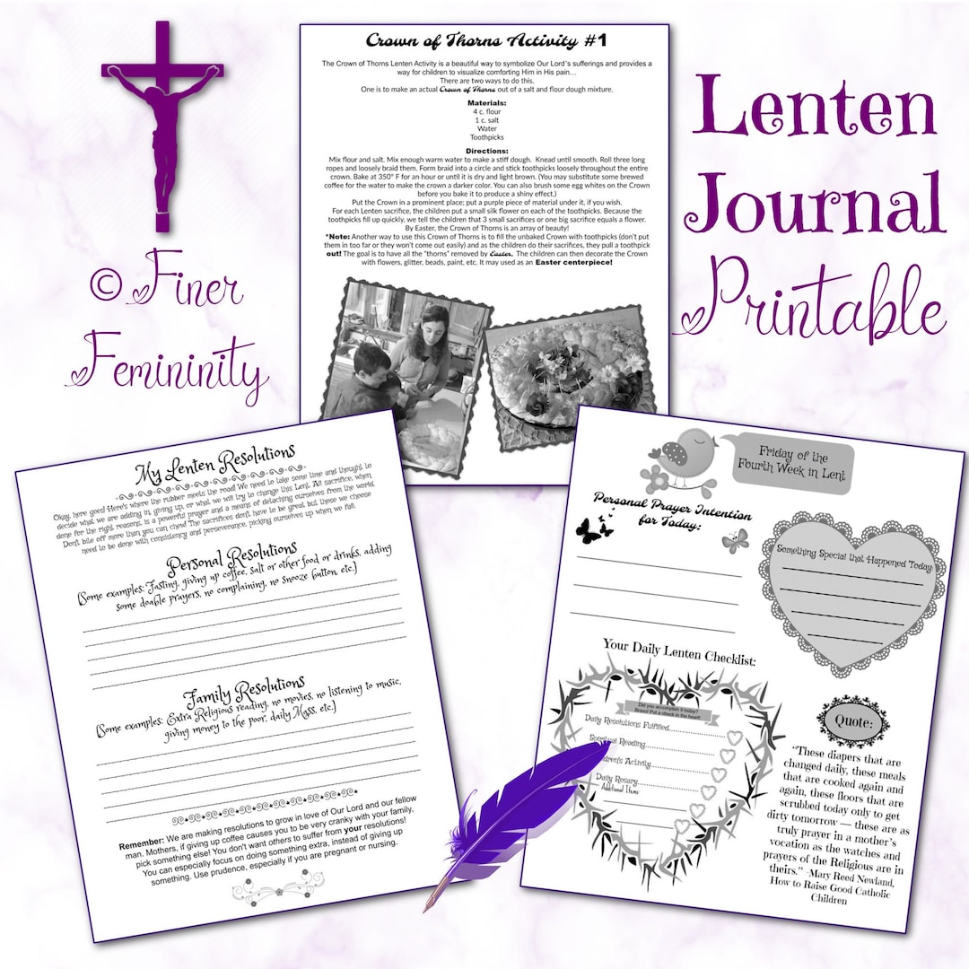 Lenten Journal Printable~daily Checklist~lenten Activity Suggestions ...