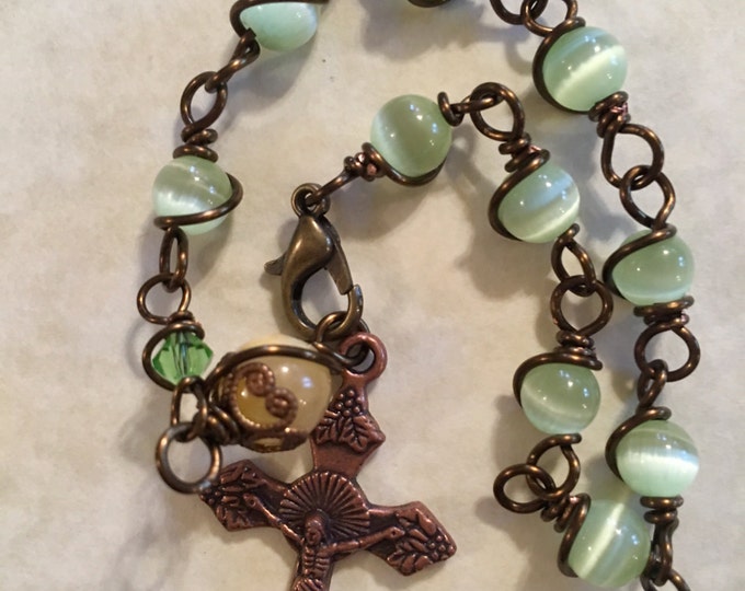 Lovely Wire Wrapped Rosary Bracelet. Take Your Rosary Wherever You Go ...