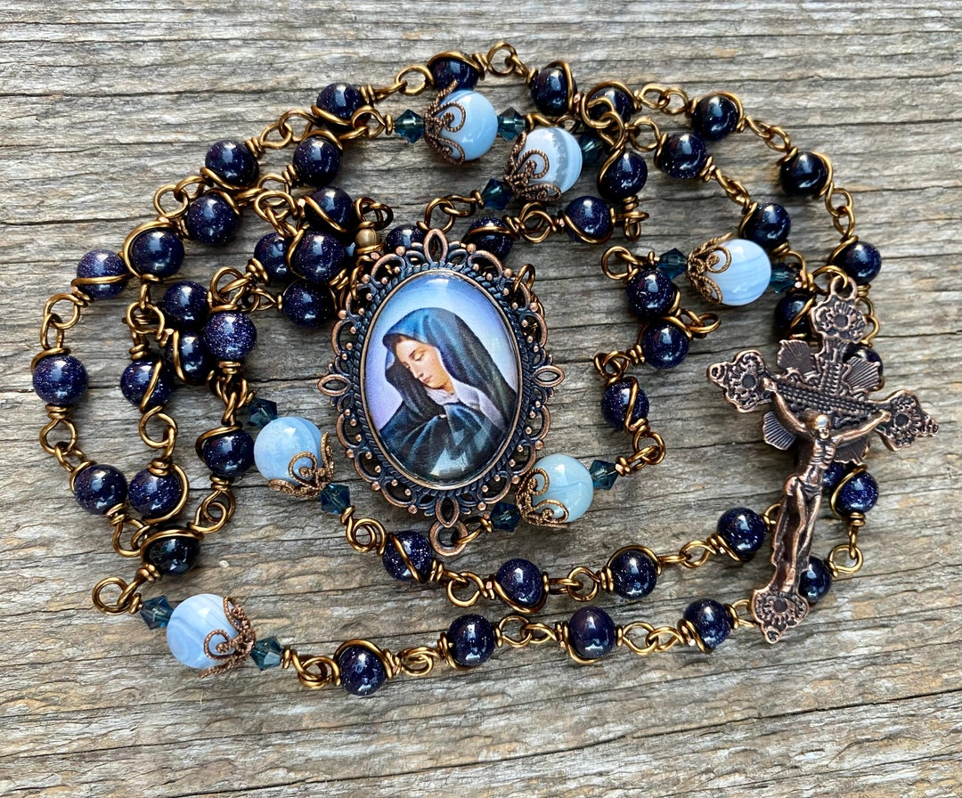 Beautiful Blessed Mother of Sorrows Wire Wrapped Rosary Lovely, Durable ...