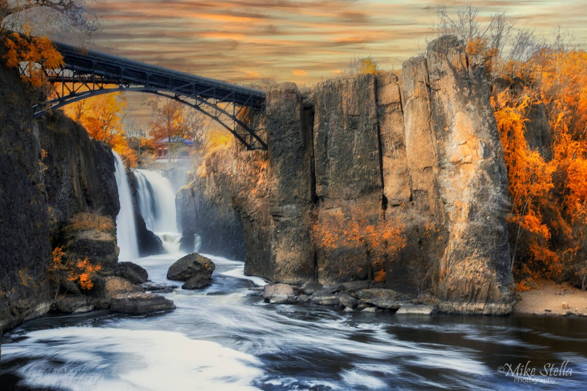 Paterson Falls up Close, Long Exposure, Sunset, Paterson NJ, Autumn ...