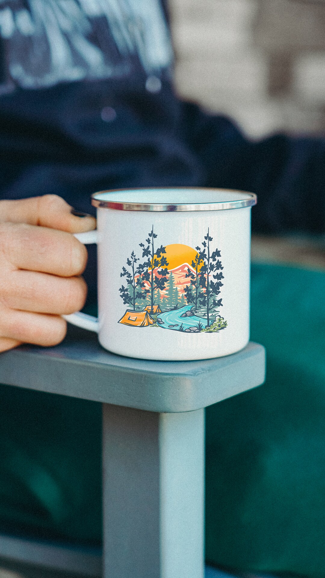 Custom Enamel Camping Mug - Personalized | Unique Outdoors Coffee Mug ...