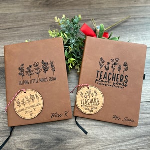 Personalized Teacher Appreciation Journal - Custom Engraved Leatherette ...