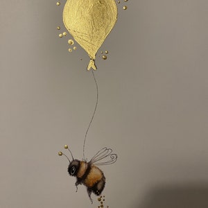 Bee My Golden Balloon With Gold Leaf - Etsy