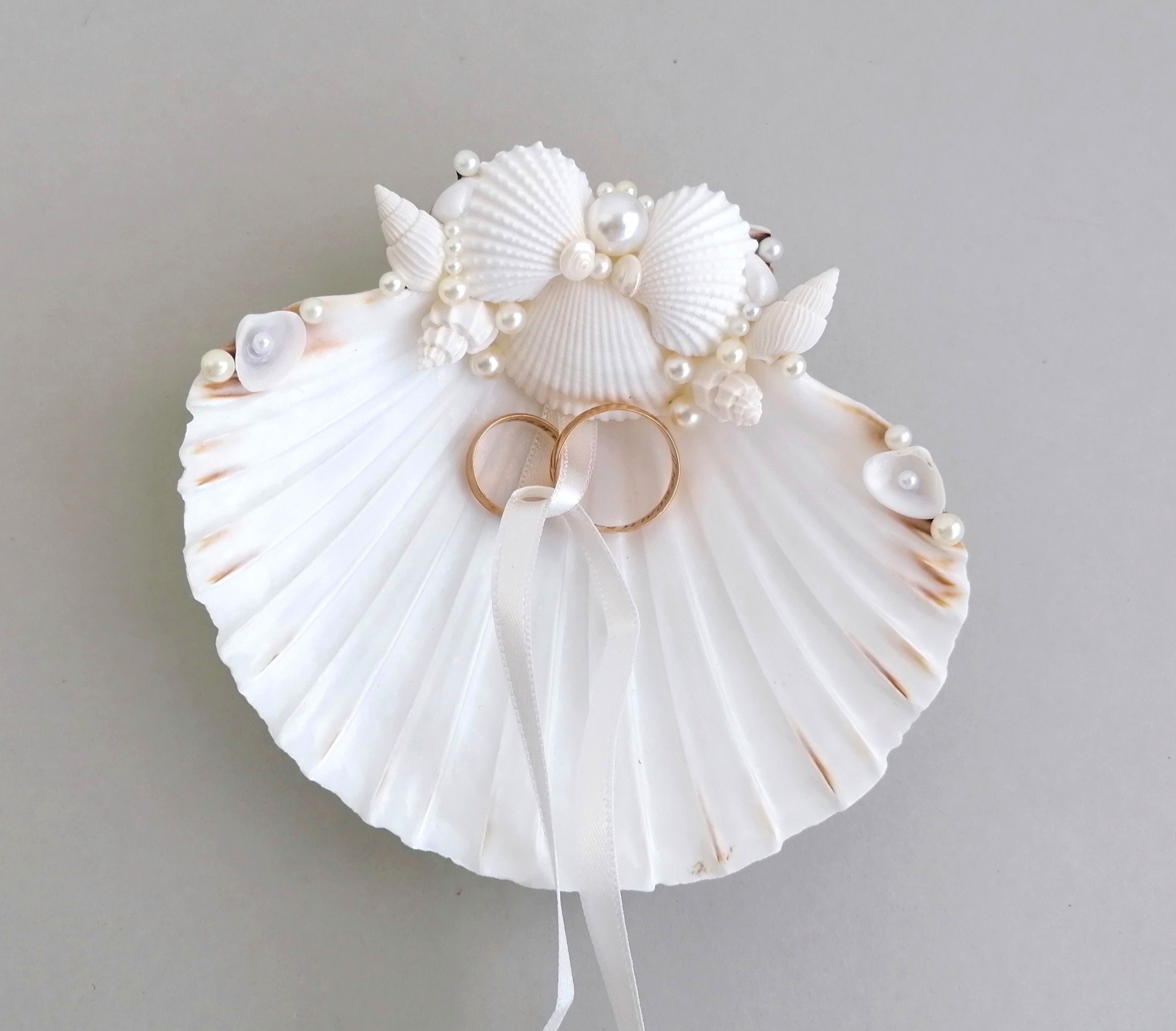 Beach Wedding Ring Holder Shell Ring Holder Sea Shell Ring | Etsy