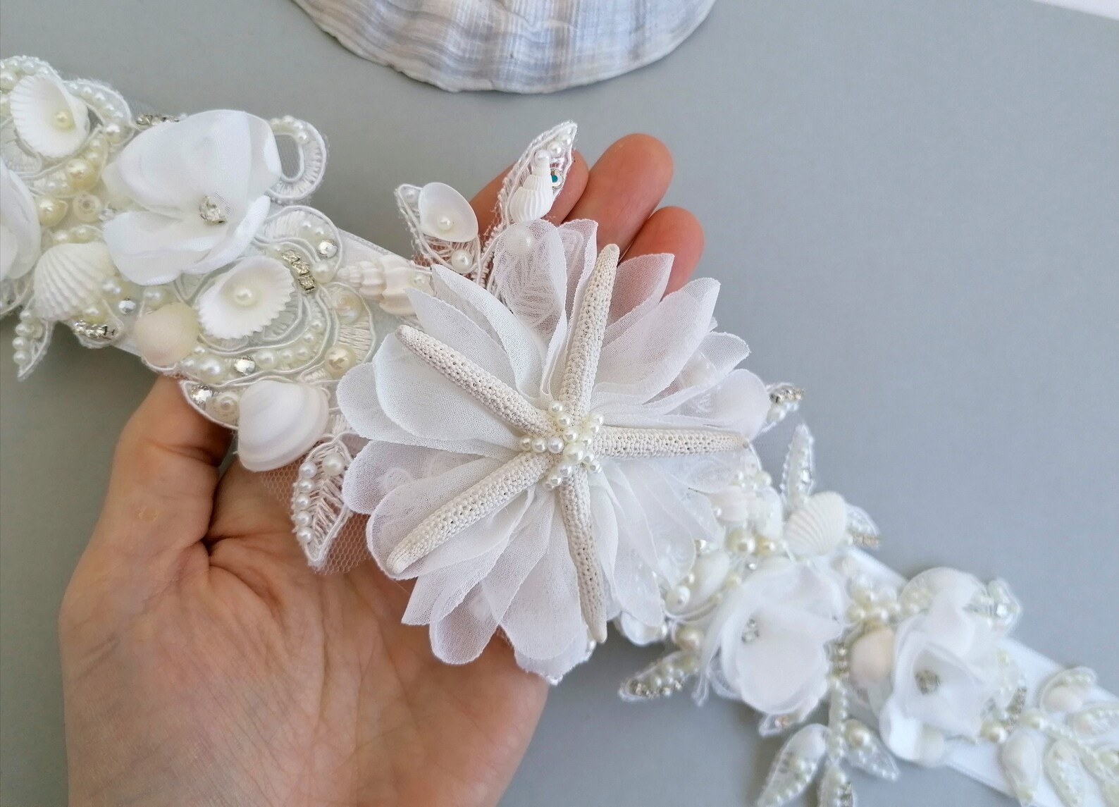 Beach Wedding Sash, Shell Bridal Sash, Bridal Dress, Ivory Belt ...