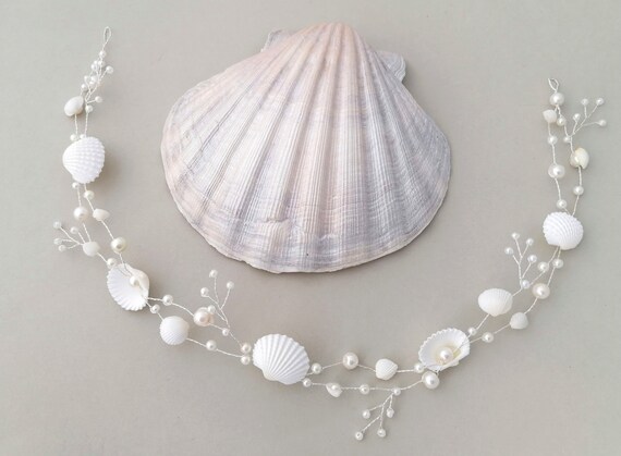 Sea Shell Hair Vine Beach Wedding shell Hair Accessories - Etsy
